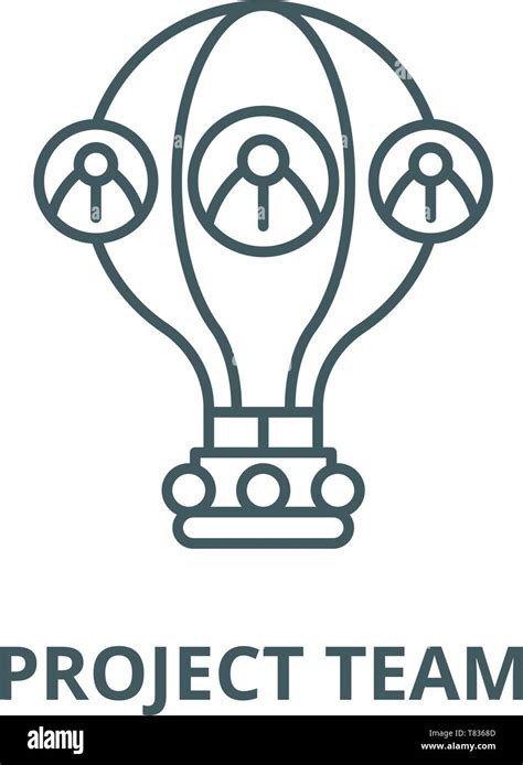 Project Team Vector Line Icon Linear Concept Outline Sign Symbol