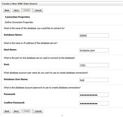 how to configure data source in oracle weblogic server trinamix