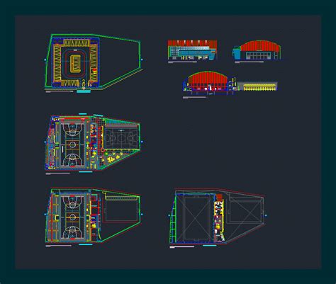 Coliseo En Dwg 165 Mb Librería Cad