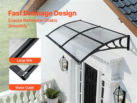 Vevor Awnings For Door Entrance 38 X 78 In Exterior Front Door Window
