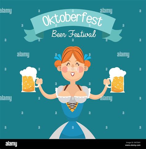 Woman Cartoon Oktoberfest Design Stock Vector Image And Art Alamy