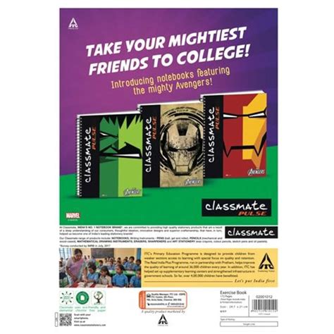 Classmate Notebook Logo Buy Classmate Assorted Ruled Avengers 3 In 1