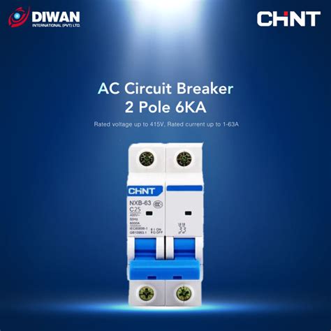Chint Ac Mcb Double Circuit Breaker 6000a Nxb 63 2p 6ka Daraz Pk
