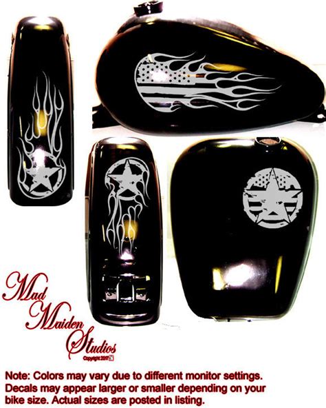 American Flag Motorcycle Decal Vinyl Set Etsy