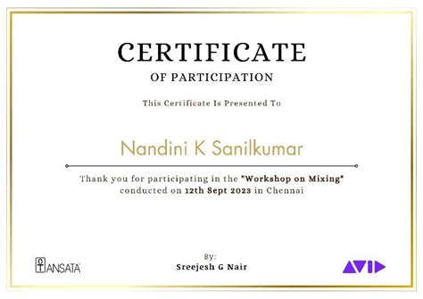 Nandini Sanilkumar On Linkedin Happy To Have Attended Workshop On