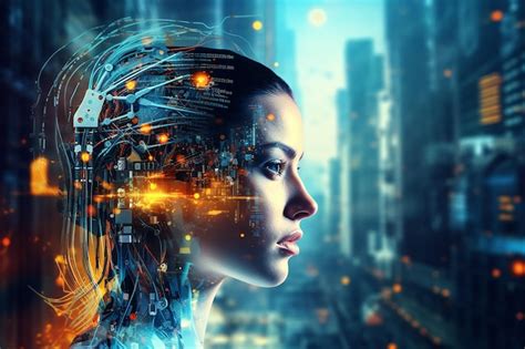 premium ai image artificial intelligence in robot humanoid head with