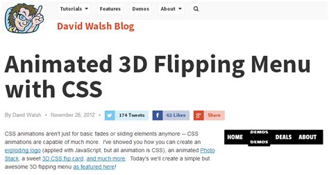 Animated 3d Flipping Menu With Css