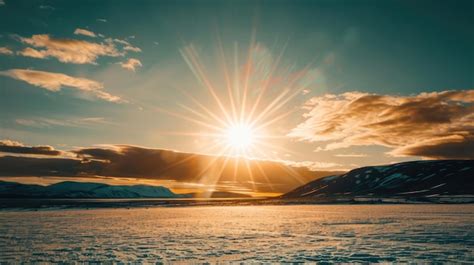 Premium Photo A Mesmerizing Display Of The Midnight Sun During The