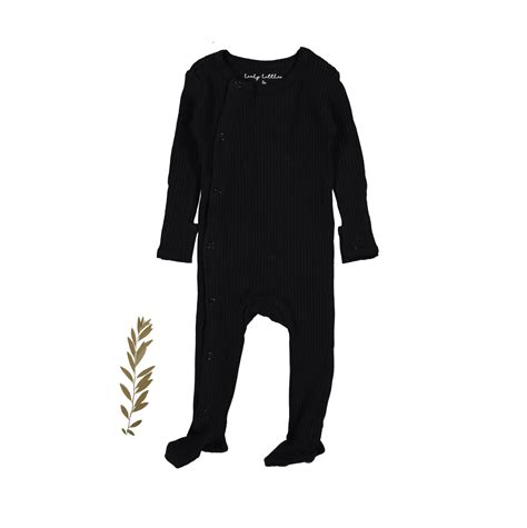 The Snap Romper Black Ribbed Lovely Littles