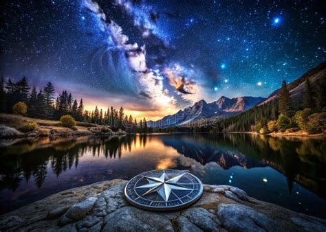 Starry Night Compass A Celestial Guide Through A Breathtaking Landscape