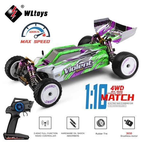 Wltoys 104002 Rc 자동차 24g 4 륜 구동 오프로드 레이싱 3650 브러시리스 60 Kmh 금속 섀시