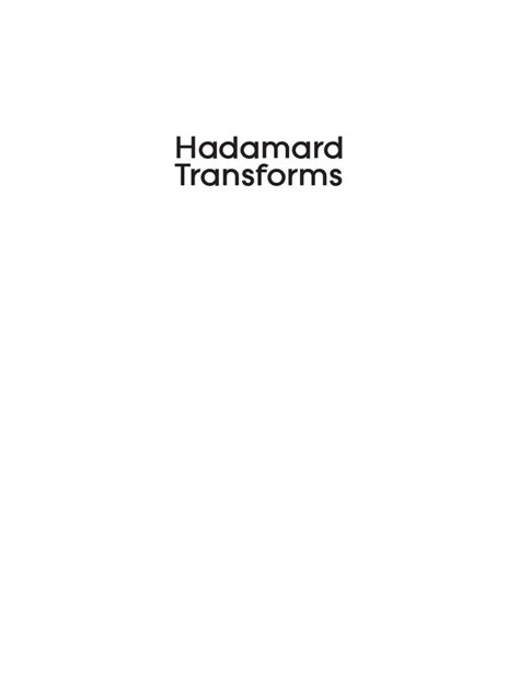 Vdoc Pub Hadamard Transforms Pdf Matrix Mathematics Theory