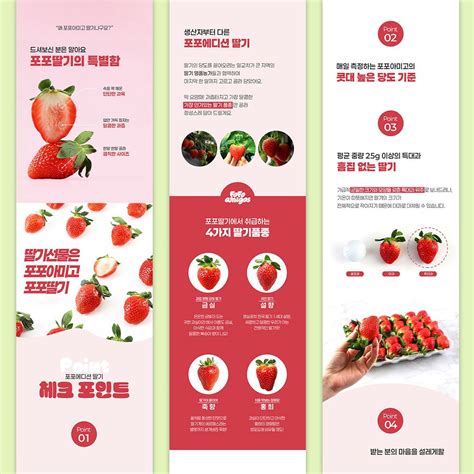 디자인드 페이지 식품 전문 상세페이지 On Instagram 보는 순간 입안이 사르르 ‘포포딸기 상세페이지를 소개합니다💖 🍓 포포딸기 디자인 포인트는 브랜드
