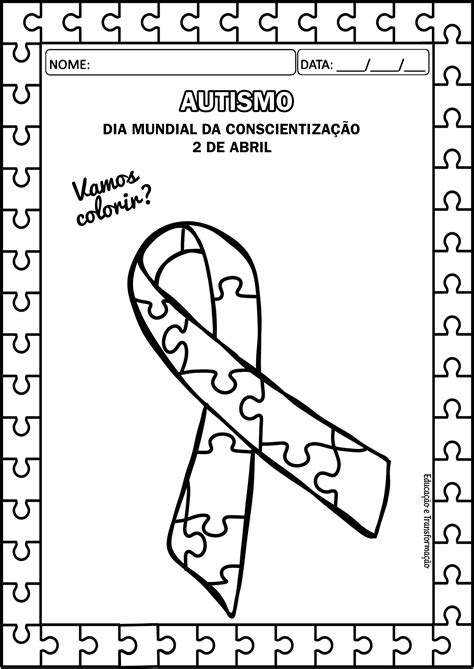 Simbolo Do Autismo Para Colorir Fdplearn