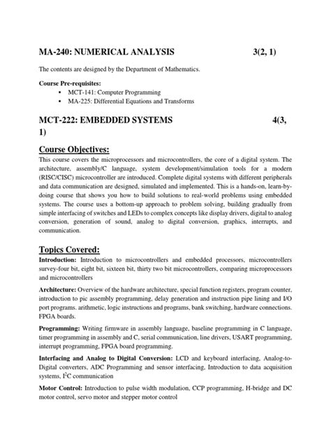 mechatronics and control engineering course outline pdf heat microcontroller
