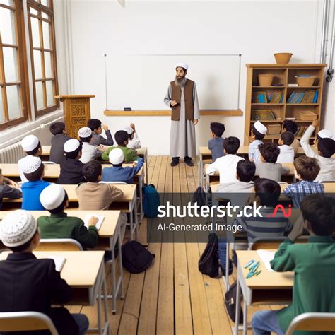 Islamic Classroom Whiteboard Front Sheikh Teaching Ai Generated Image 2402381351 Shutterstock