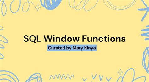 Dennis Nyawa On Linkedin Sql Window Functions Notion