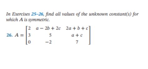 solved in exercises 25 26 find all values of the unknown
