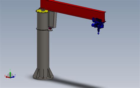 悬臂起重机 5000 公斤 Solidworks 2016 模型图纸下载 懒石网