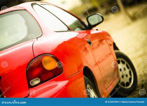 Red Car Stock Photo Image Of Auto Parked Engine Speed