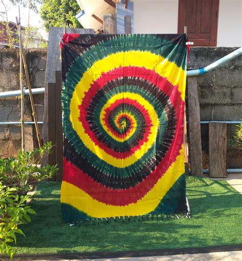 Colorful Rasta Reggae Tie Dye Sarong Coverup Beachwear Boho Hippie Tie