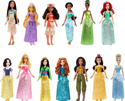 Mattel Disney Princess Toys Fashion Doll T Set With 13 Dolls In Sparkling