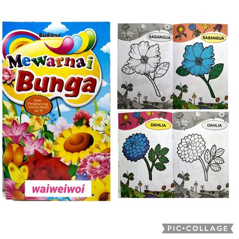 Kindergartenpaudsd Flower Coloring Book 15x24cm Shopee Malaysia