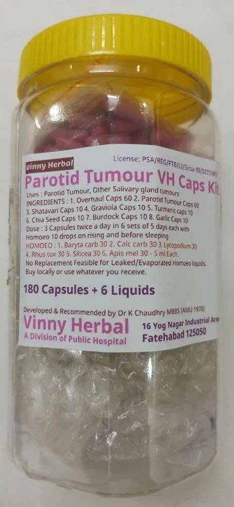 Parotid Tumour Vh Capsules Kit At Rs 520bottle Herbal Capsules In
