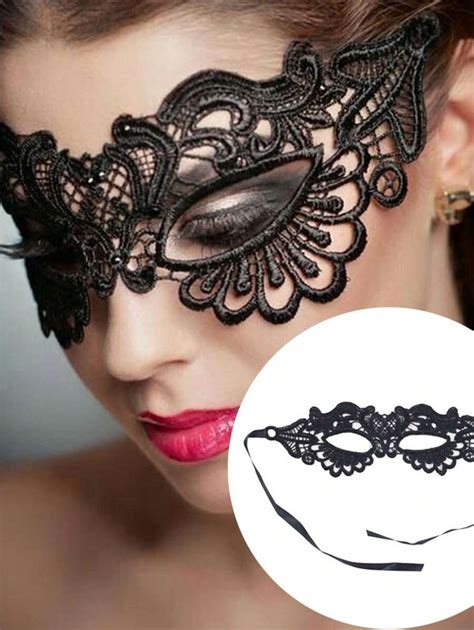 1pc Womens Sexy Accessories Lace Mask Half Face Hollow Mask Halloween