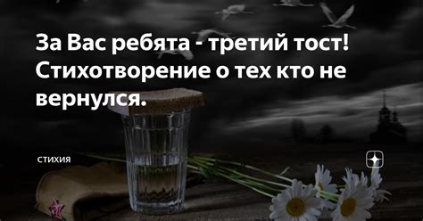 За Вас ребята третий тост Стихотворение о тех кто не вернулся СтихиЯ Дзен