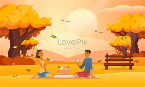 가을 소풍 일러스트 무료 다운로드 Lovepik