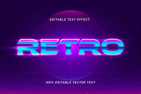Efeito para texto editável em estilo retro Vetor Grátis