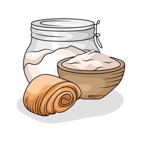 밀가루의 일러스트 프리미엄 벡터
