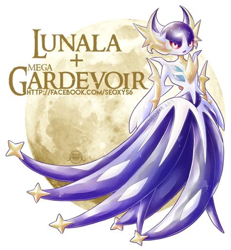Lunala X Mega Gardevoir Open By Seoxys6 Pokemon Fusion Art Pokemon