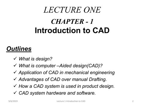 CAD CAM CIM Lecture 1 CAD PPTX