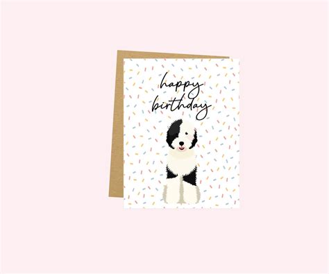 Sheepadoodle Birthday Card Etsy
