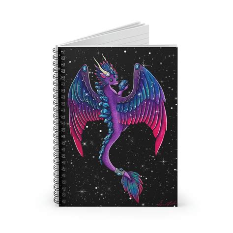 Sapphire Dragon Spiral Notebook Dragon Notebook Dragon Ts September Notebook Etsy