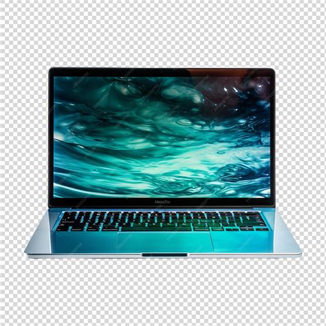 빈 ⁇ 화면 투명한 패턴 배경으로 노트북의 모형 프리미엄 Ai 생성 Psd
