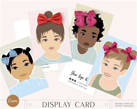 Hair Bow Card SVG Hair Clip Display Card Template Hair Bow Etsy UK In
