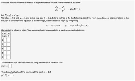 solved suppose that we use euler s method to approximate the