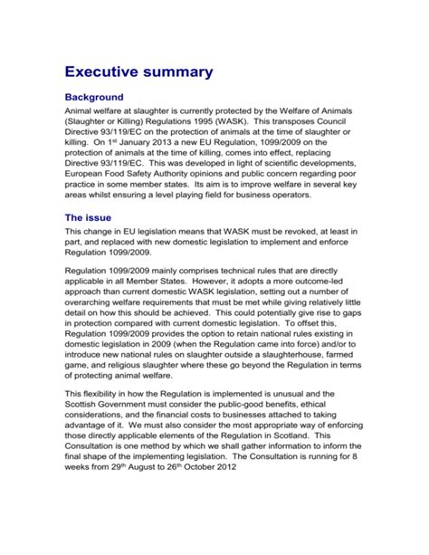 Executive Summary The Scottish Government