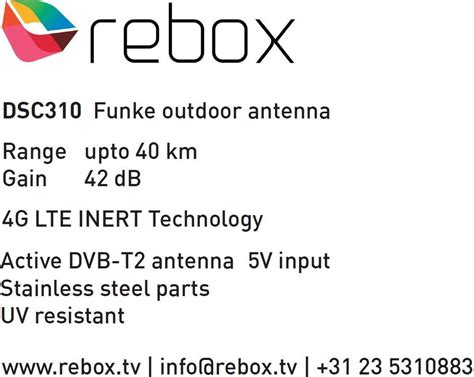Rebox Funke DVBT2 / DVB-T2 DSC310 outdoor antenne - range 40KM | gain ...