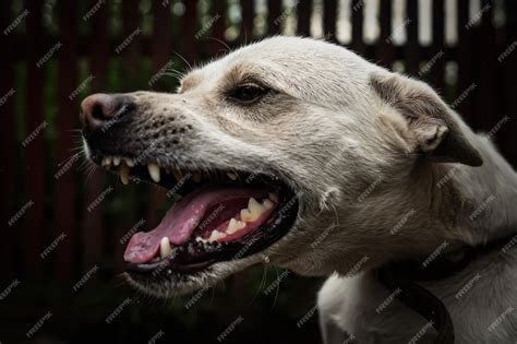Perro Agresivo Muestra Dientes Peligrosos Ataque De Pastor Alemán