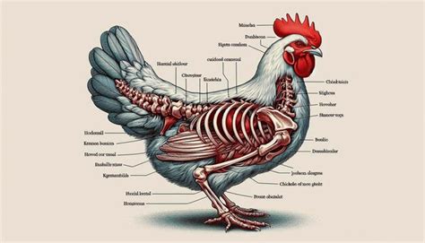 A Drawing Of A Chicken With The Bones Labeled With The Word Bones Premium Ai Generated Image