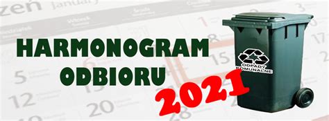 Harmonogram Odbioru Odpad W Komunalnych Oficjalny Serwis Internetowy Gminy Tomice