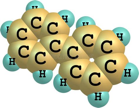 Estructura Molecular Del Bifenil En El Fondo Blanco Stock De