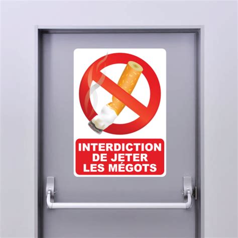 Autocollant Panneau Interdiction de jeter les mégots Zone Signaletique