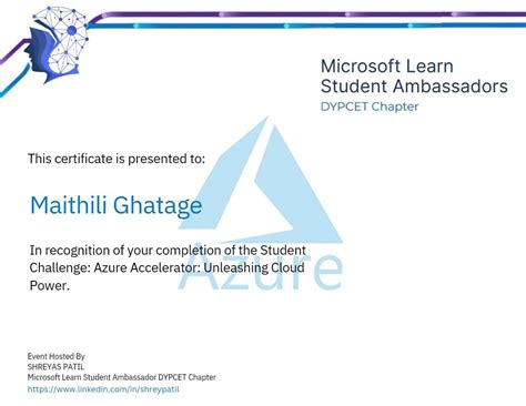 Maithili Ghatage On Linkedin Azure Mlsa Dypcet Mlsadypcetchapter