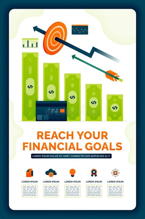 Vector Illustration Of Achieve Your Financial Goals And Increase Wealth