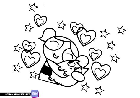 Powerpuff Girls With A Kitten Coloring Pages Free Printable Coloring Pages